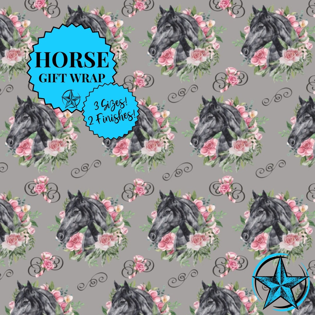 Horse Wrapping Paper. Vibrant Eco-luxury Victorian Horses Bridal Shower ...