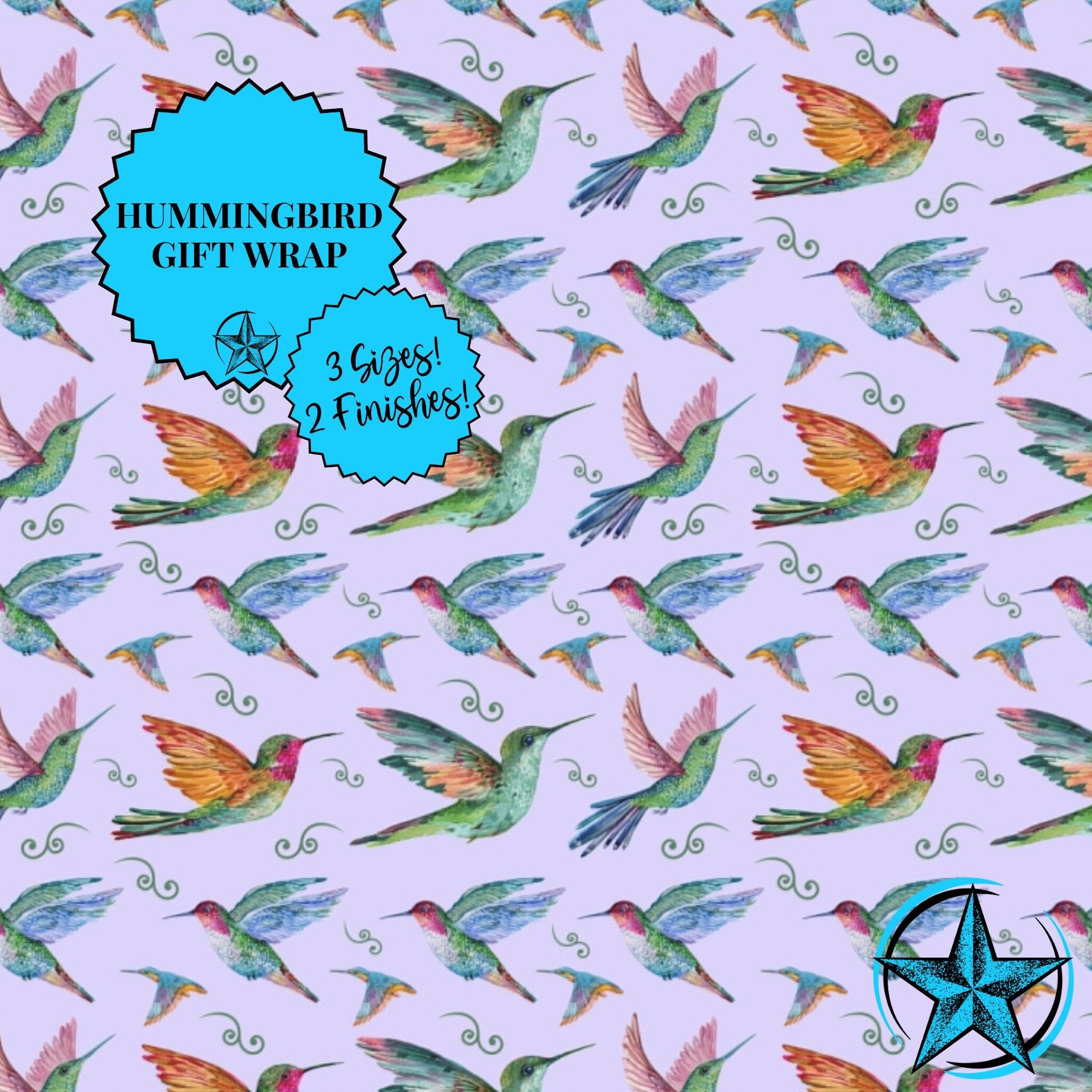Hummingbird Wrapping Paper. Vibrant Eco-luxury Bird Watcher Birthday ...