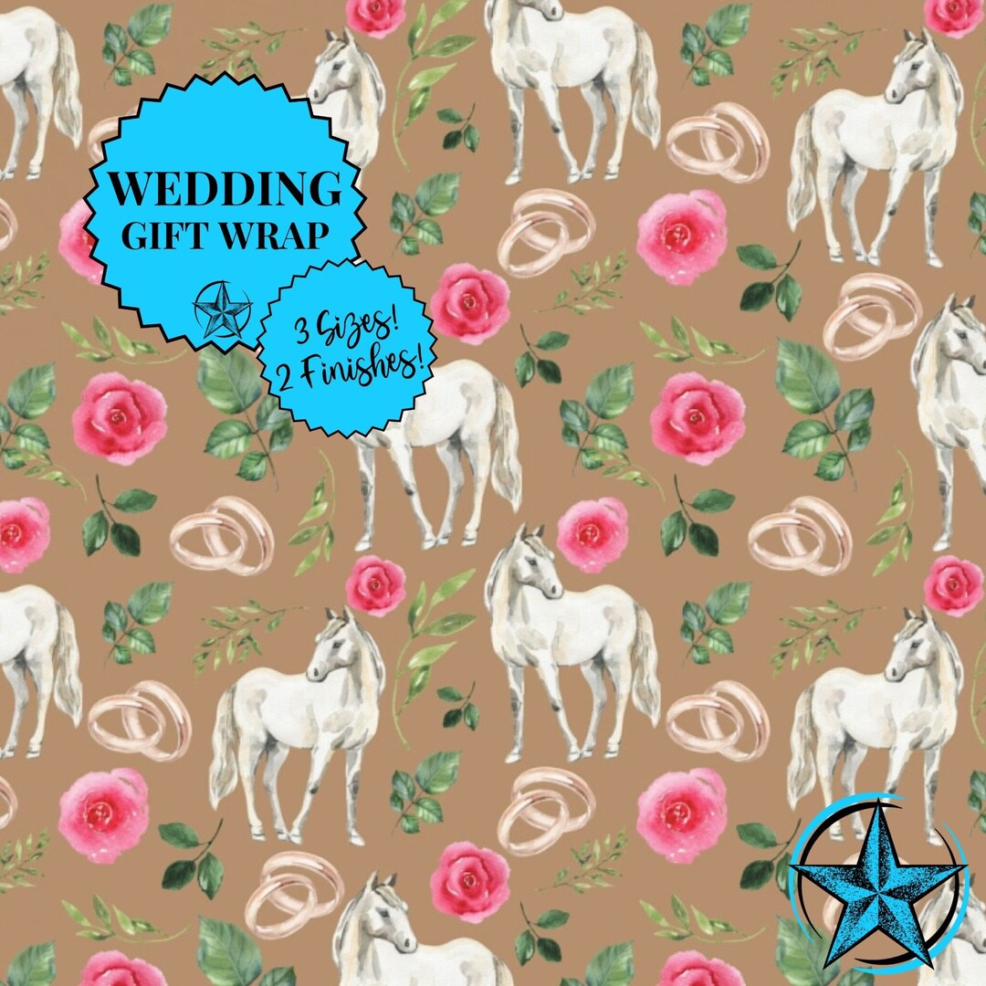 Horse Wedding Wrapping Paper. Vibrant Eco-luxury Equestrian Wedding ...