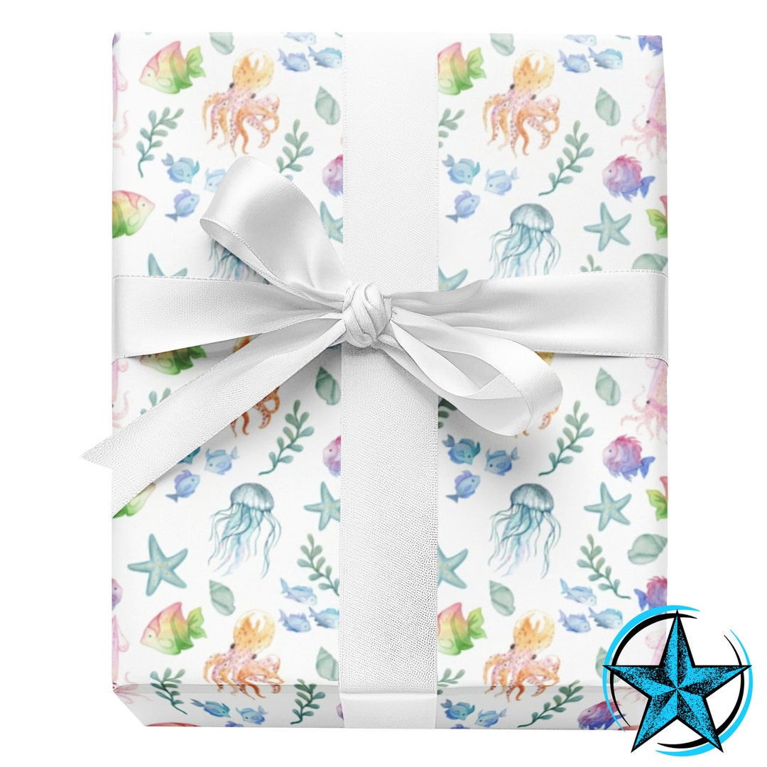 Under the Sea Wrapping Paper Adorable Ocean Lovers Luxury Gift Wrap ...