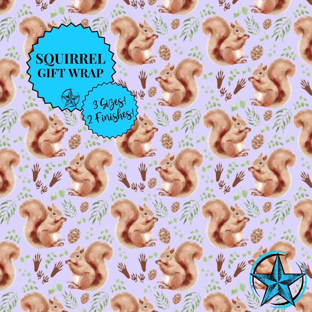 Squirrel Wrapping Paper. Vibrant Eco-luxury Hunters Birthday Theme Gift ...