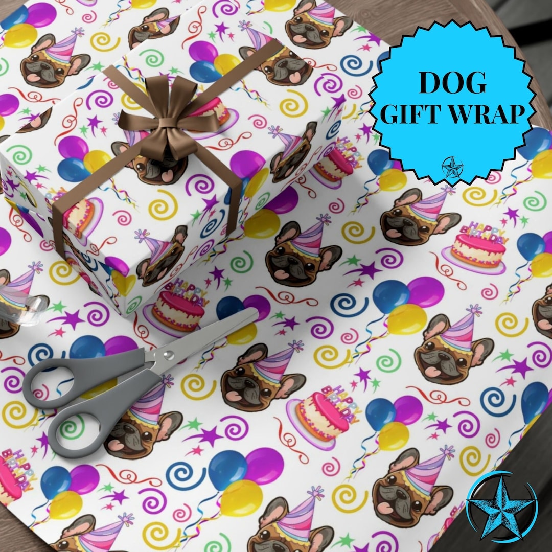 French Bulldog Birthday Wrapping Paper. Vibrant Eco-friendly - Etsy