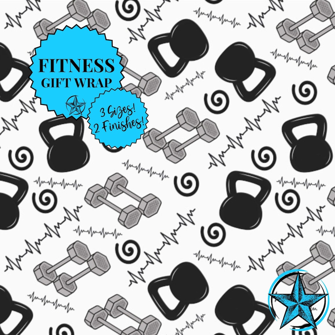 Fitness Wrapping Paper. Vibrant Eco-luxury Workout Birthday Theme Gift ...