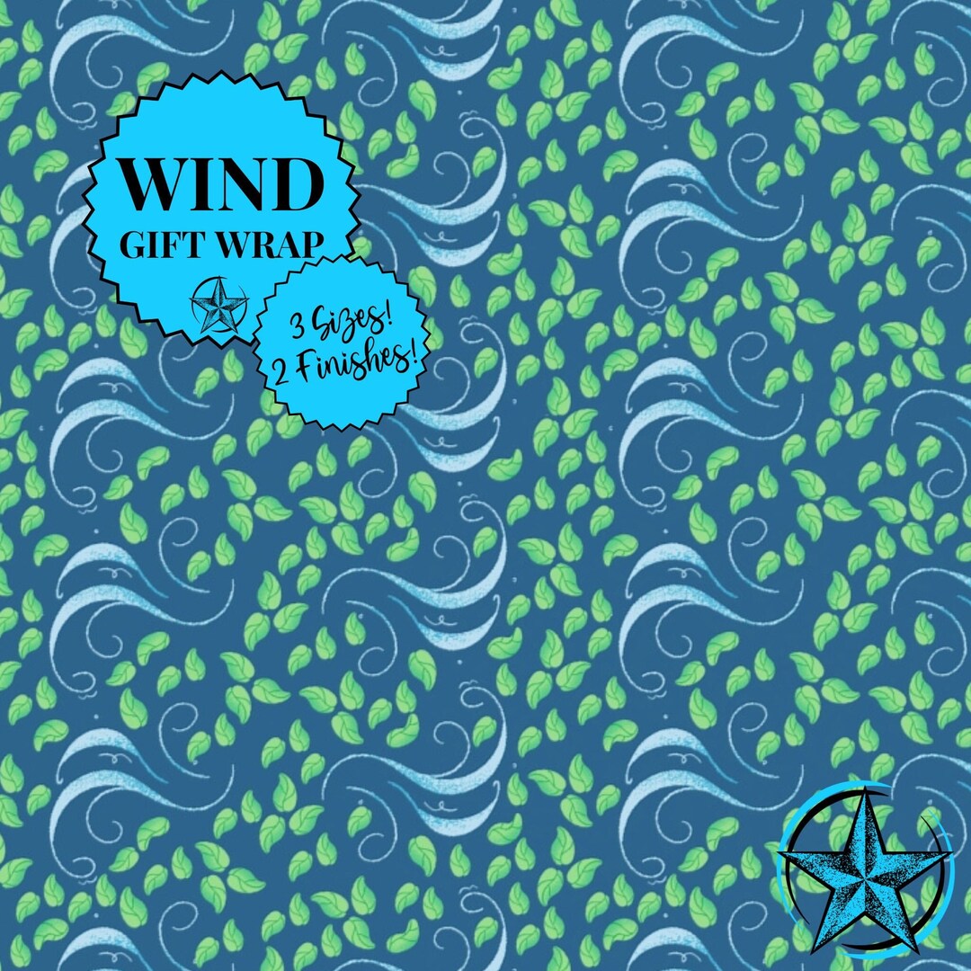 Wind Wrapping Paper. Vibrant Eco-luxury Breezy Wind and Falling Leaves ...