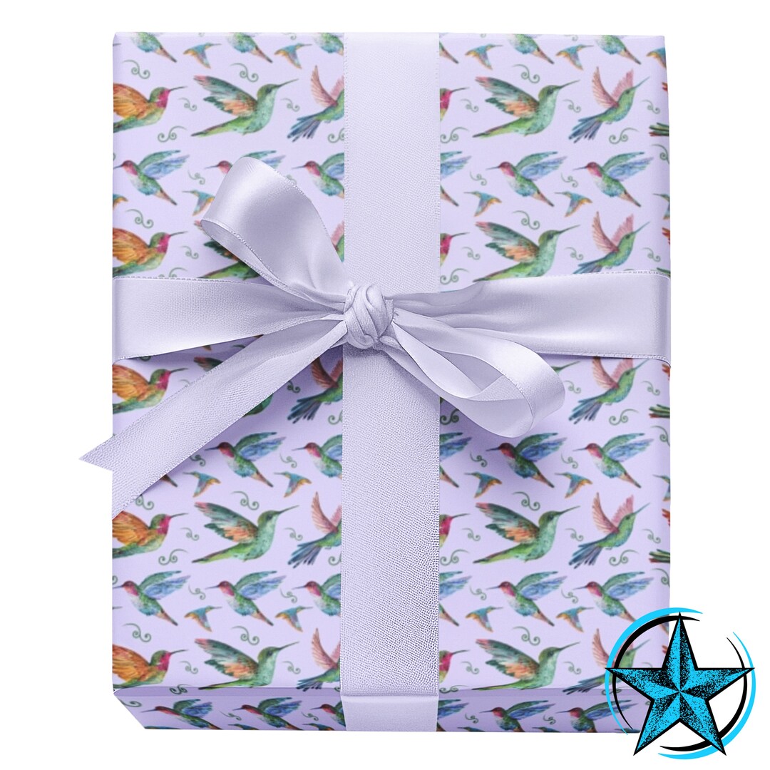Hummingbird Wrapping Paper. Vibrant Eco-luxury Bird Watcher Birthday ...