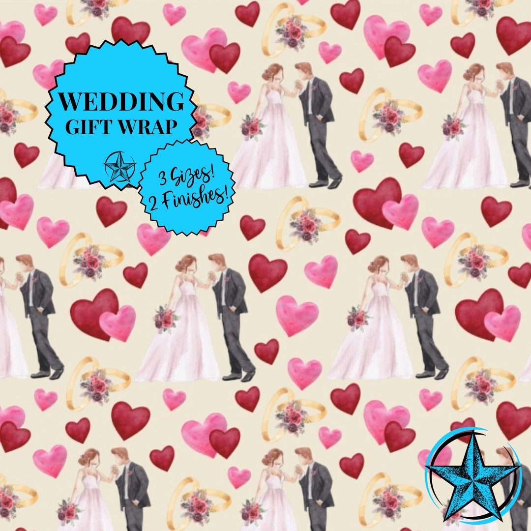 Engagment Wedding Wrapping Paper. Vibrant Eco-friendly Bridal - Etsy