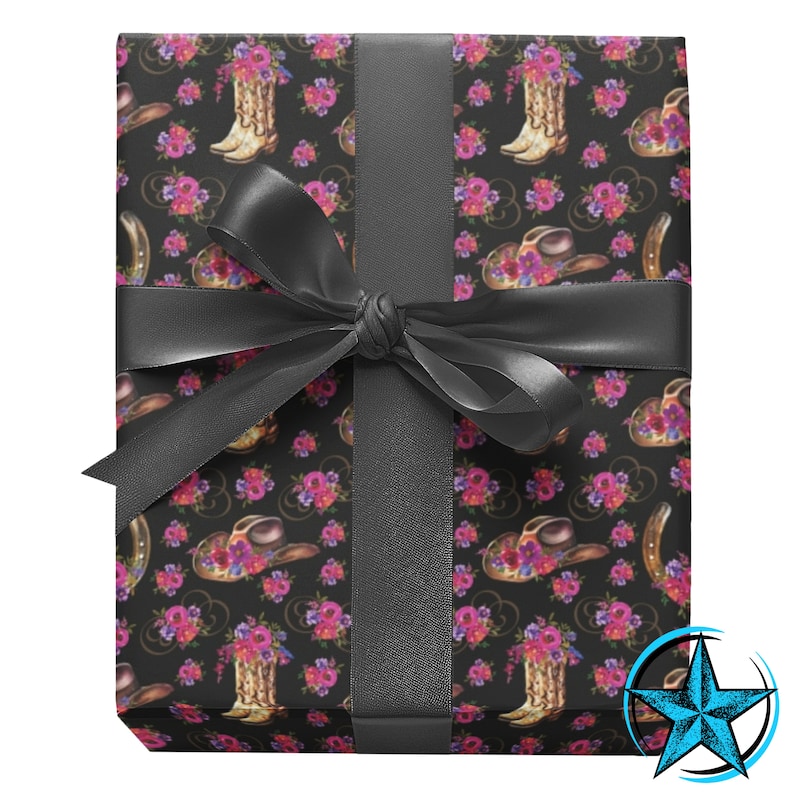 Western Wrapping Paper. Vibrant Eco-luxury Western Birthday Wedding ...