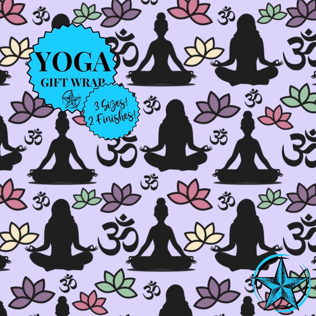 Yoga Wrapping Paper. Vibrant Eco-luxury Yoga Birthday Theme Gift Wrap ...