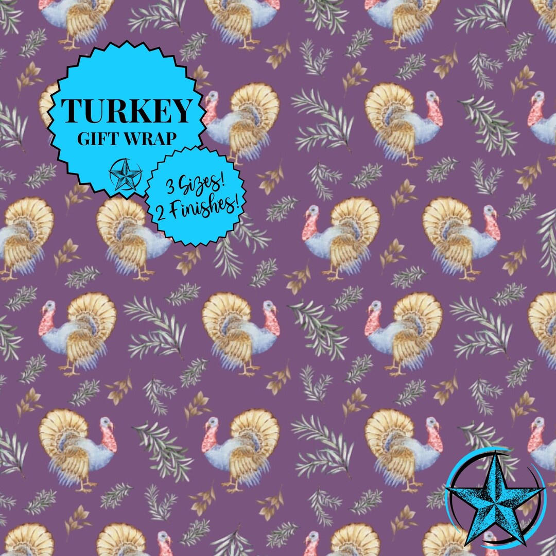 Turkey Wrapping Paper. Vibrant Eco-luxury Hunting Birthday Theme Gift ...