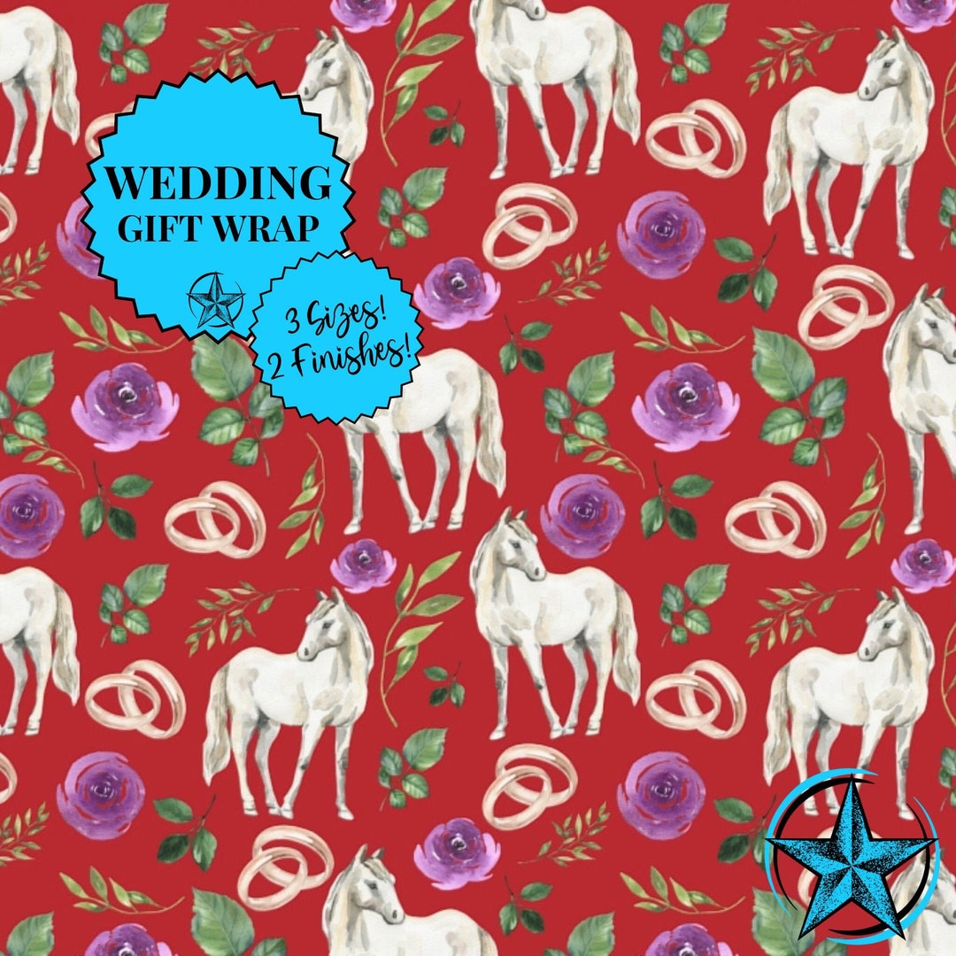 Horse Wedding Wrapping Paper. Vibrant Eco-luxury Equestrian Wedding ...