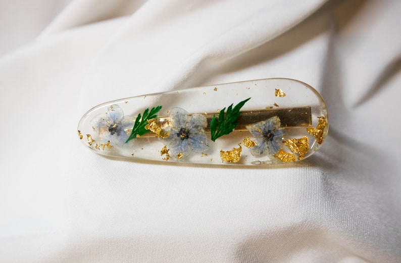 Botanical Real Flower Hair Clip, Dry Flower Resin Hairclips, Flower ...