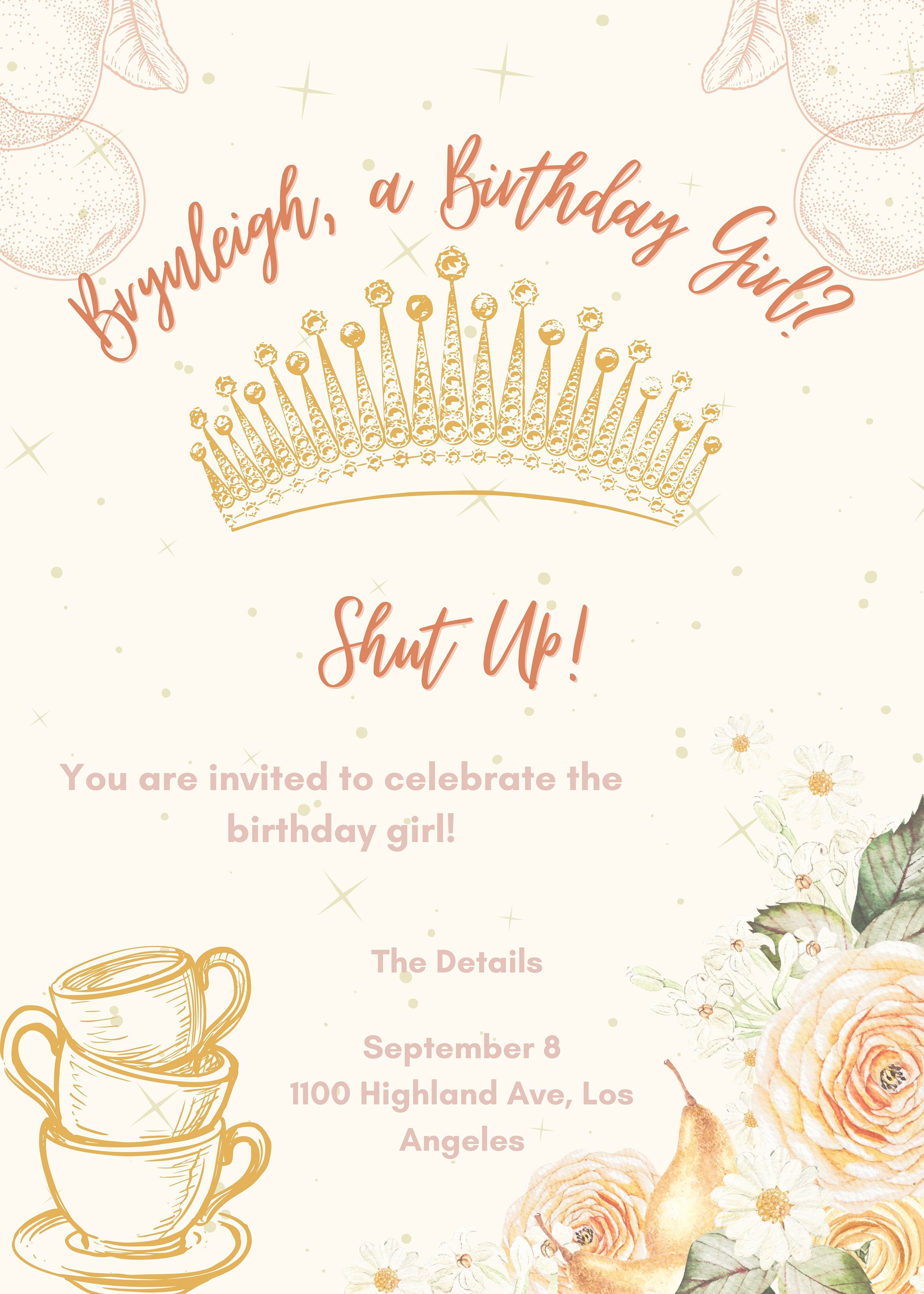 Princess Diaries Birthday Invite/princess Themed Party/genovia/birthday ...