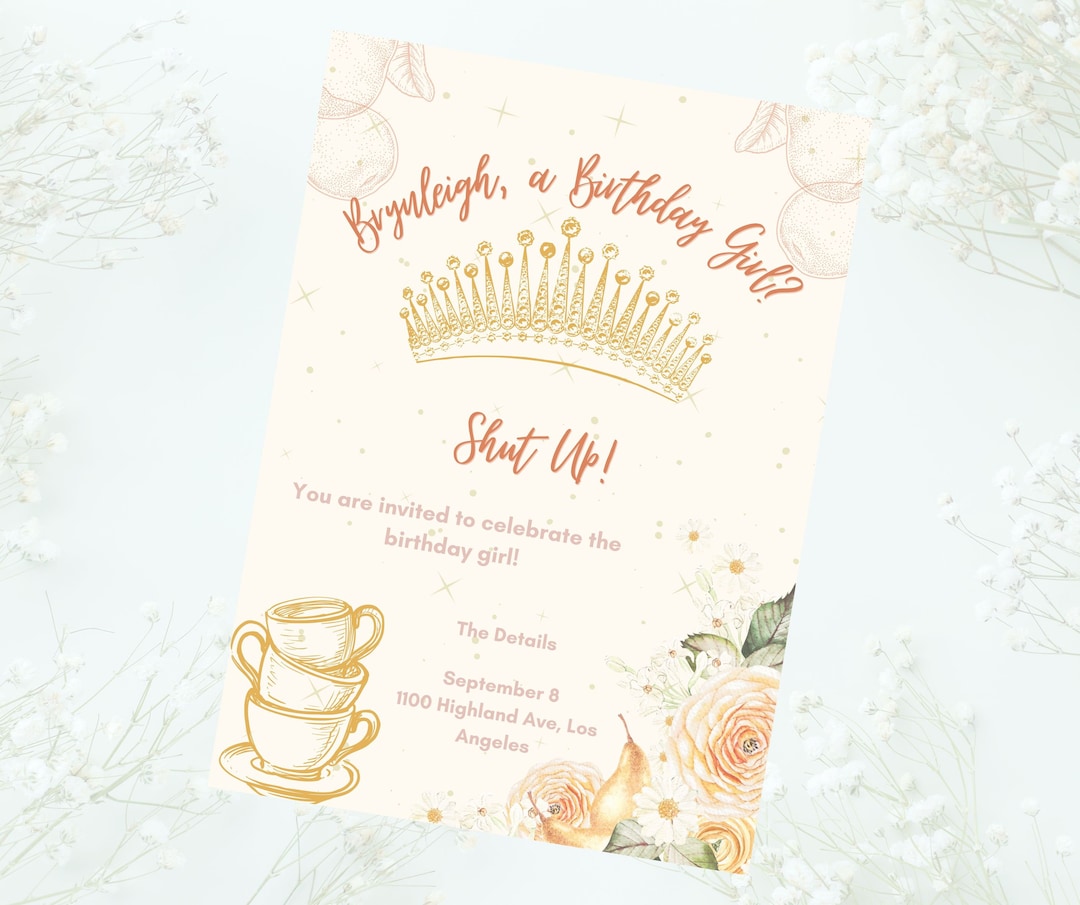 Princess Diaries Birthday Invite/princess Themed Party/genovia/birthday ...