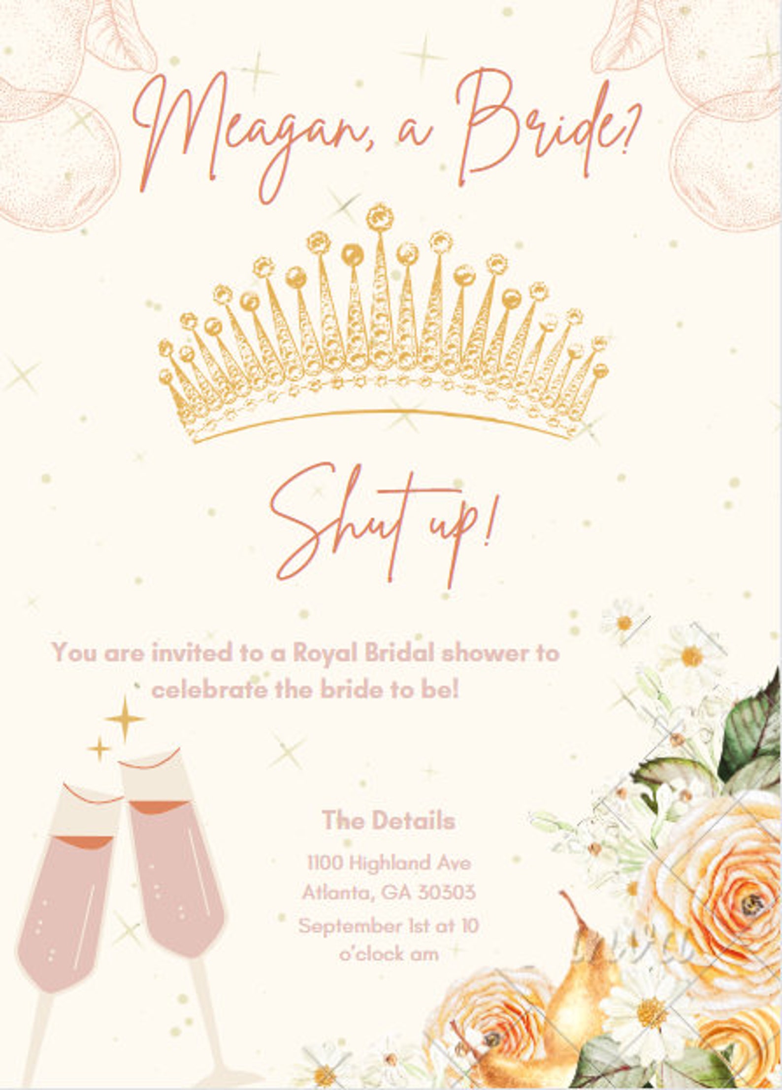 Princess Diaries Bridal Shower Invitation - Etsy