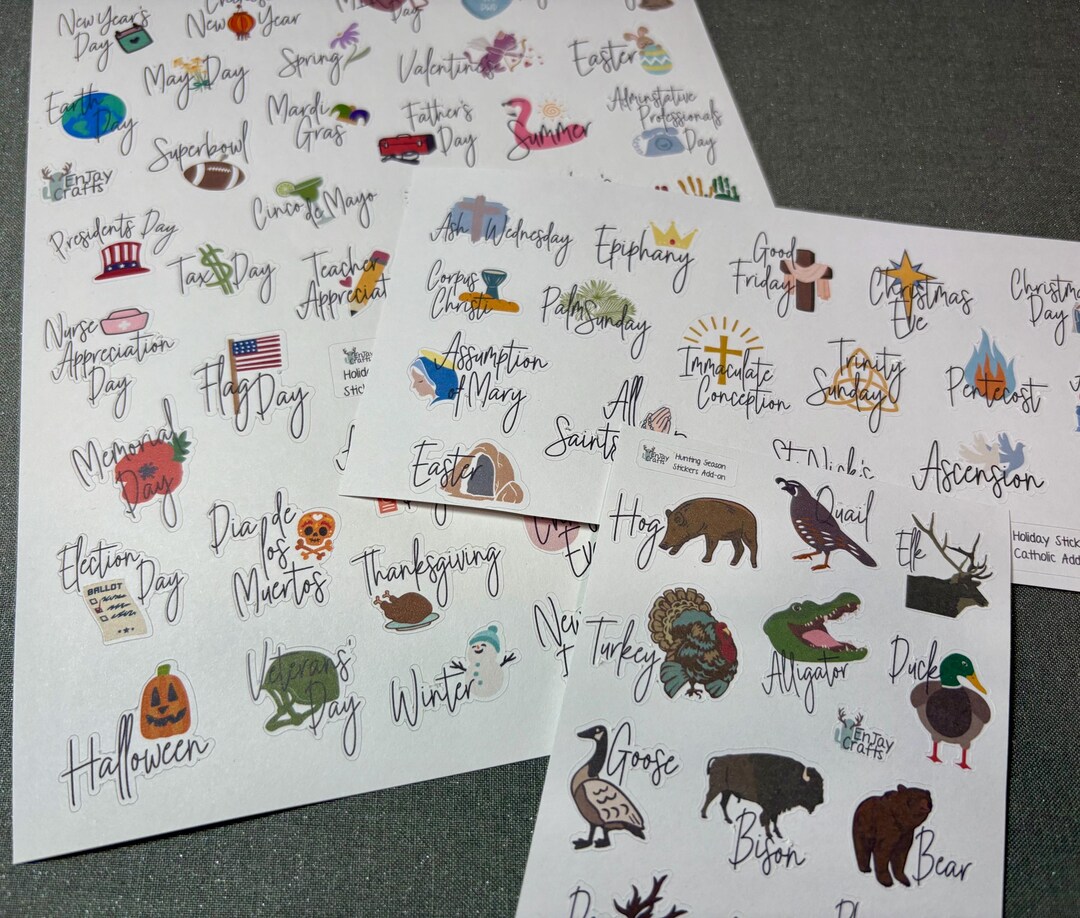 Calendar Sticker Add-ons - Etsy