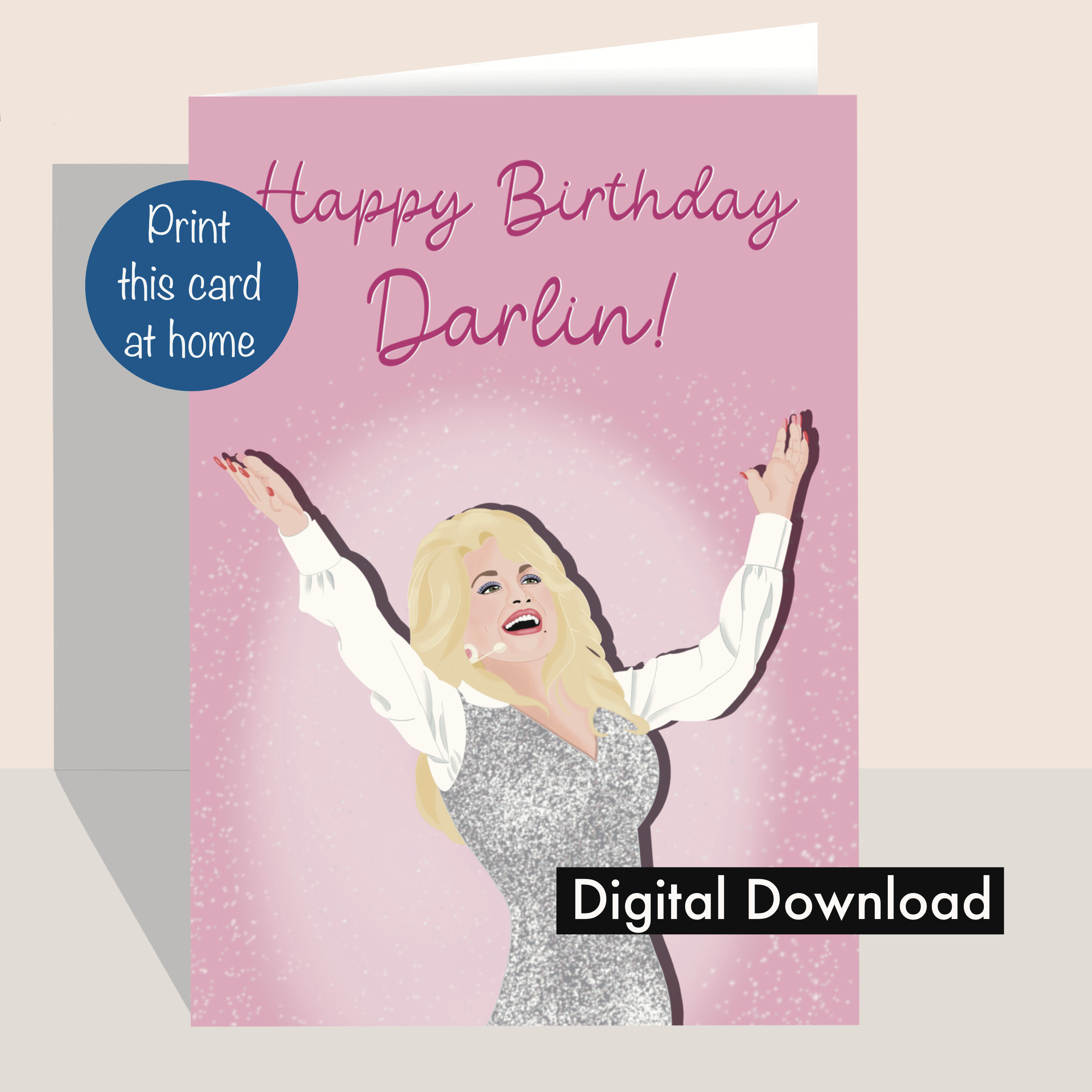 Dolly - Print at Home - Birthday Greeting Card (digital Download) - Etsy
