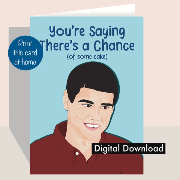 Printable Birthday Card Dumb and Dumber - Etsy