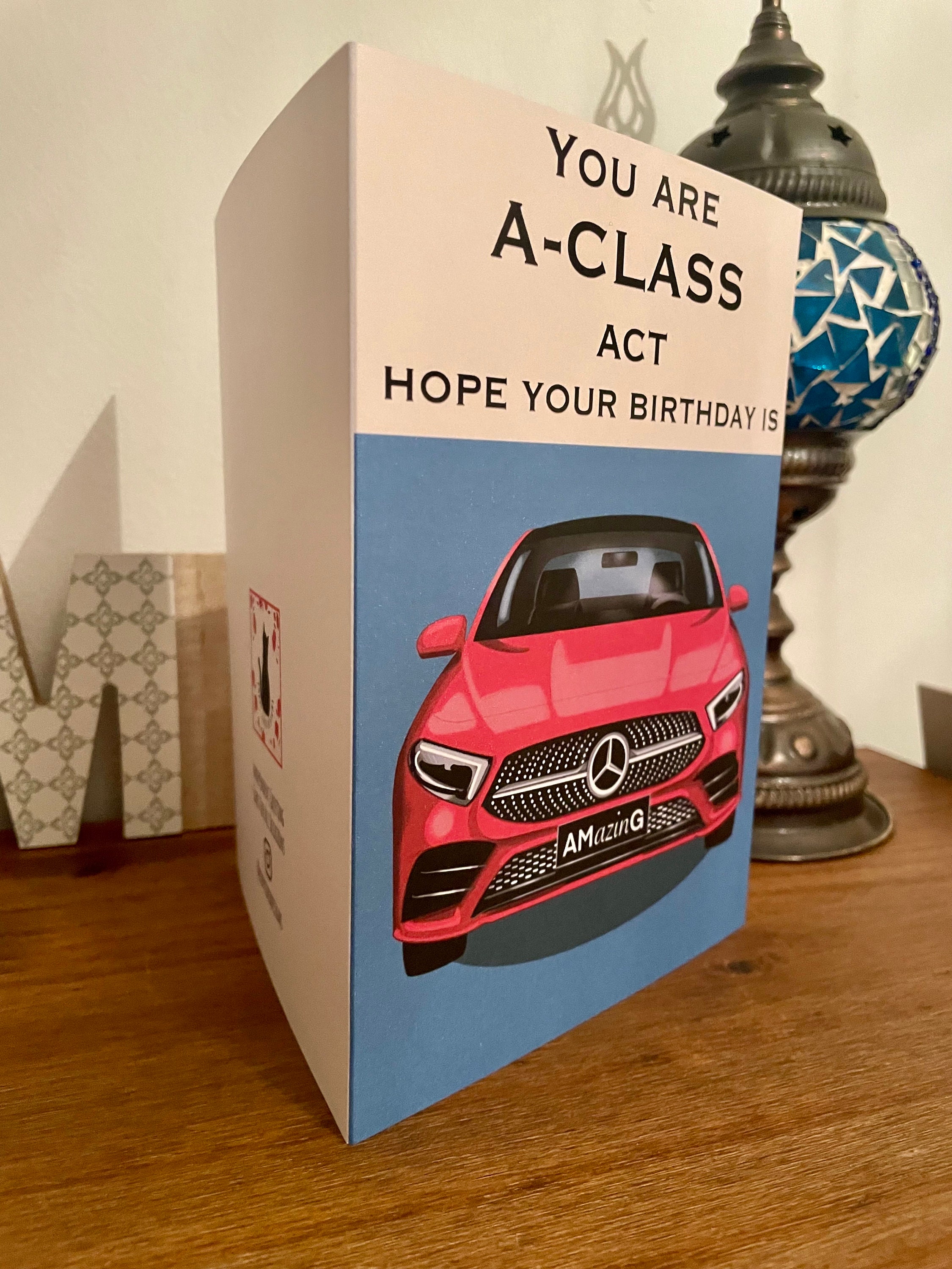 A Class Act Car Print at Home Printable Birthday Greeting Card digital ...