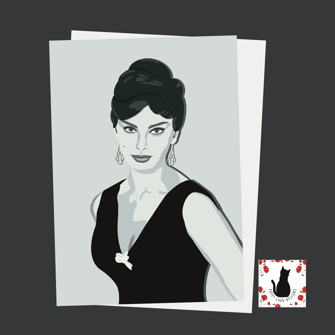 Sophia Loren Hollywood Greeting Card Birthday Greeting Card 5x7 Inch ...