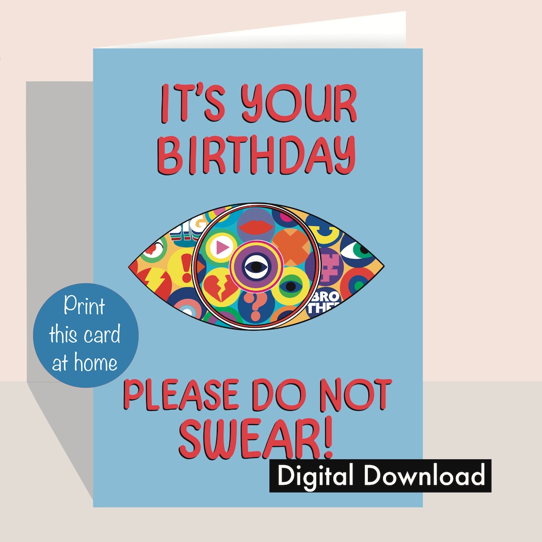 Reality TV - Funny Birthday - Print at Home - Printable - Birthday ...