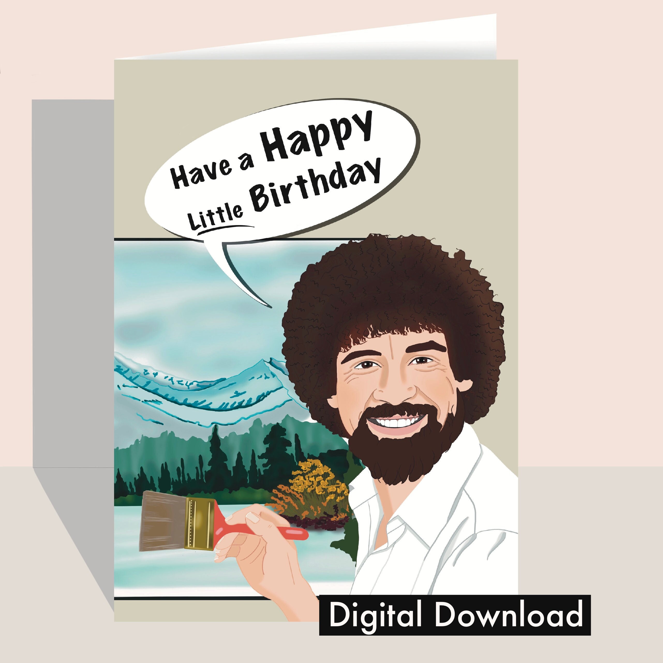 Bob Ross Birthday Card
