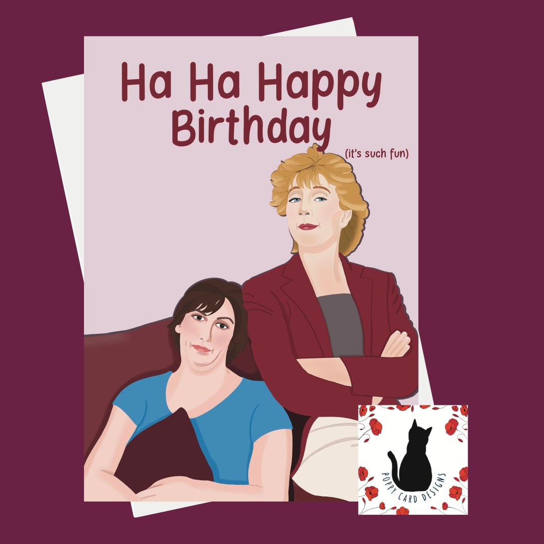 Miranda and Penny TV Comedy UK Comedy Funny Birthday Greeting Card 5x7 ...
