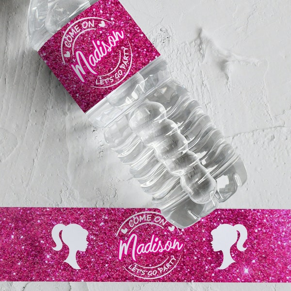 Water Bottle Label Girls Birthday Editable Digital Water Bottle Lable ...