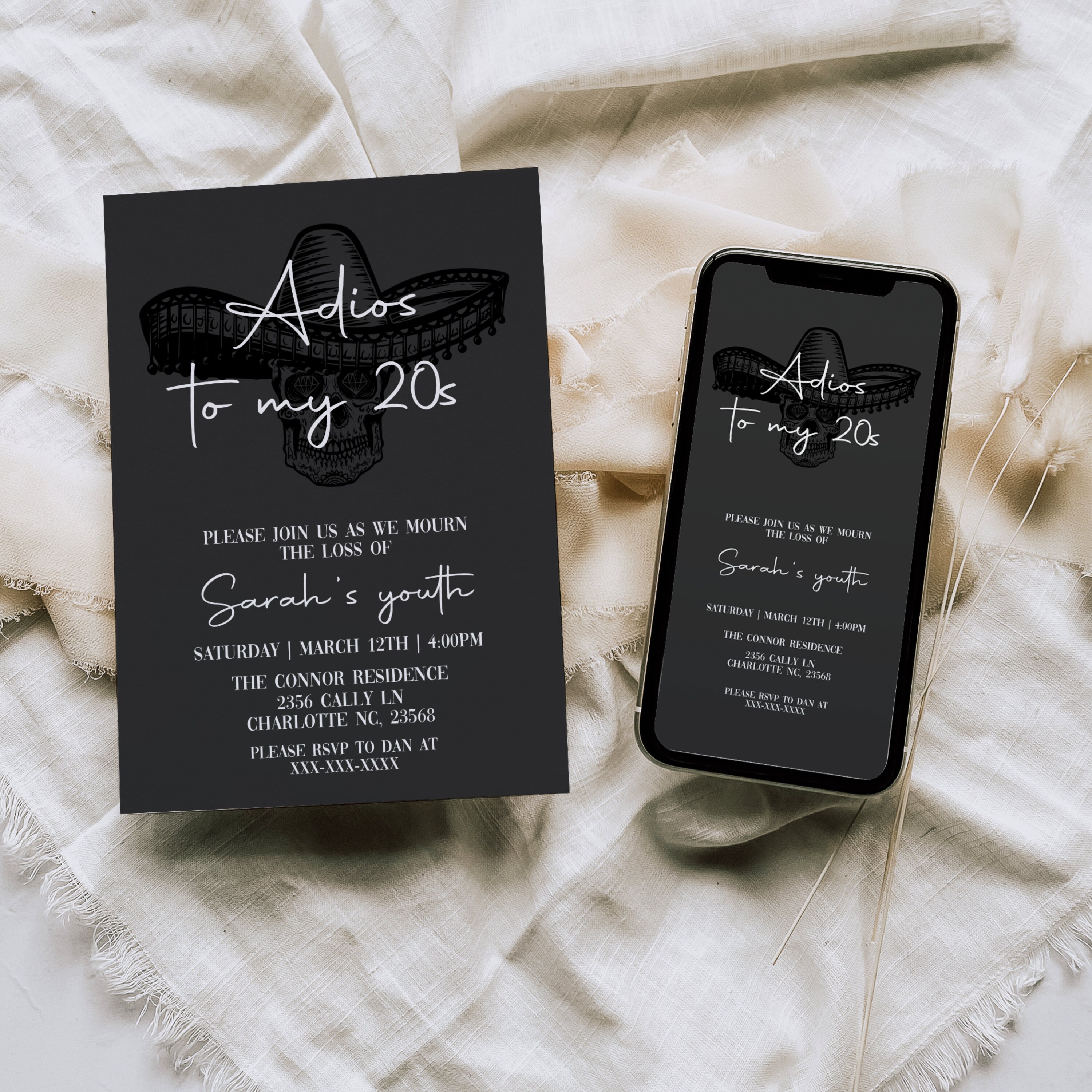 Adios to My 20s Birthday Invitation, Death to My 20s Invite, Evite 30th ...