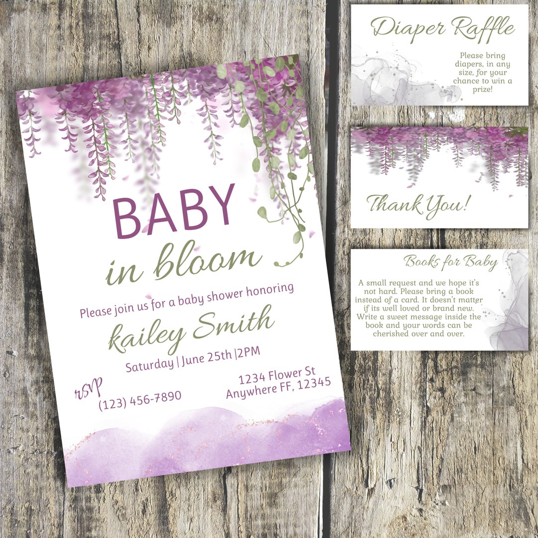 Baby in Bloom Invitation Printable Invitation Baby Shower - Etsy