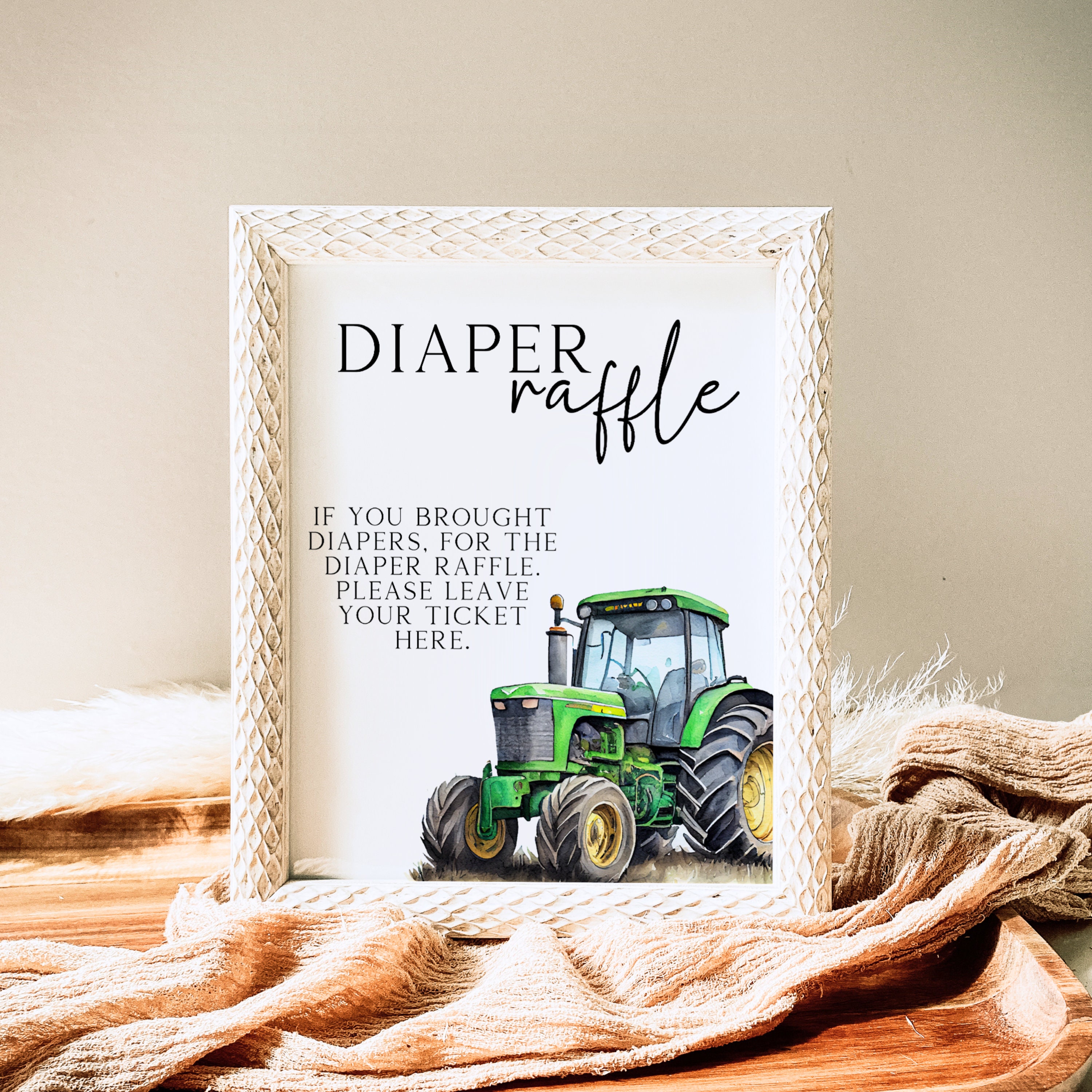 Tractor Diaper Raffle Sign Diaper Raffle Cards Diaper Raffle - Etsy