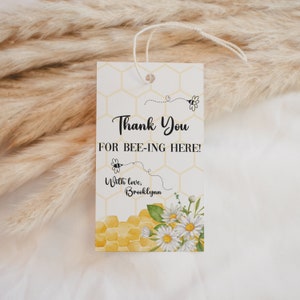 Bee Favor Tags, Bee Birthday Thank You Tags, 1st Bee Day Favor Tag, Bee ...