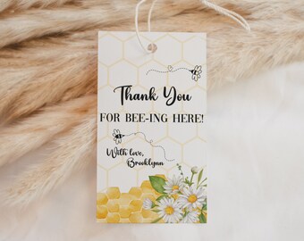 Bee Favour Tags, Bee Birthday Thank You Tags, 1st Bee Day Favor Tag ...