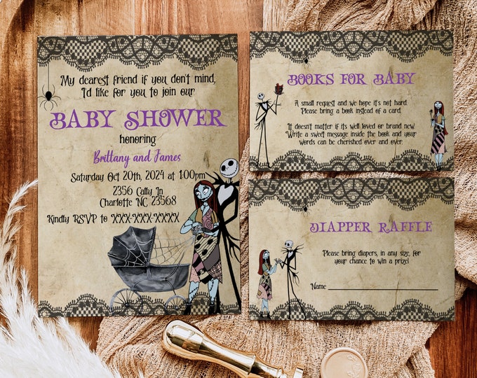 Nightmare Before Christmas Baby Shower Bundle, Invitation, Printable ...