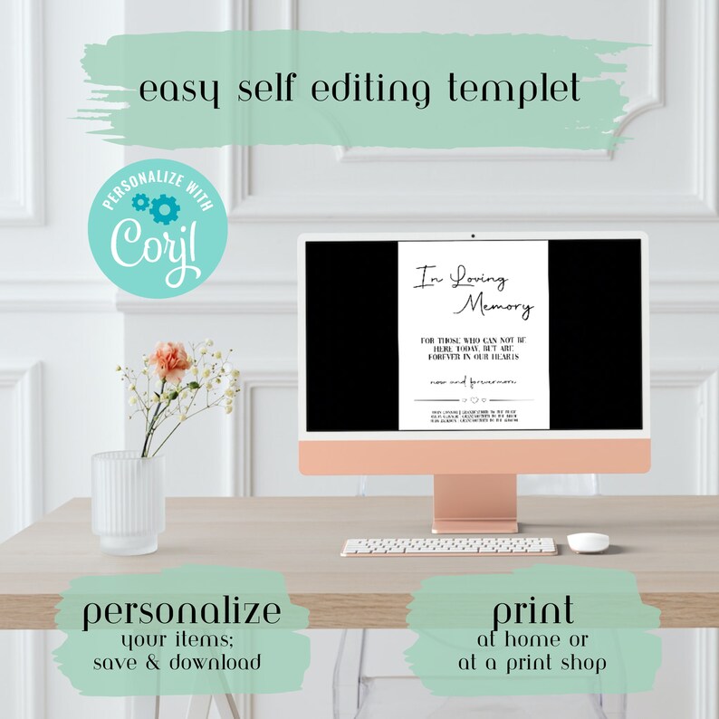 Minimalist in Loving Memory Sign Template Printable Memorial - Etsy