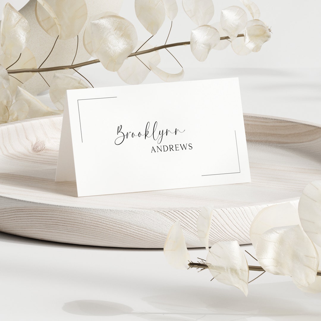 Elegant Place Cards Template, Printable Name Cards, Wedding Place Cards ...