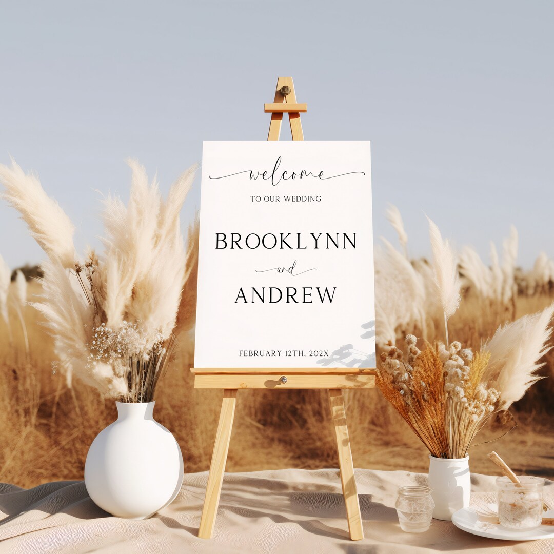 Wedding Welcome Sign, Welcome to Our Wedding Poster, Script Welcome ...