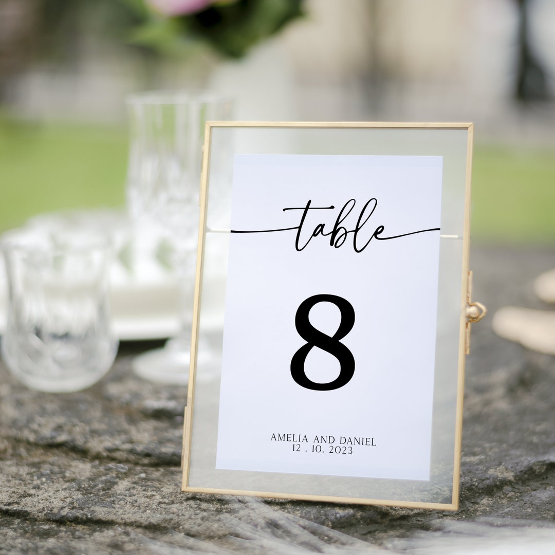 Script Wedding Table Numbers, Modern Table Numbers, Table Numbers ...