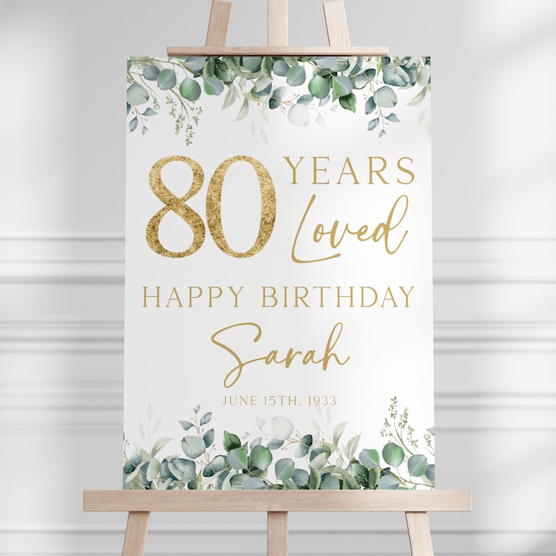 80th Birthday Sign - Etsy