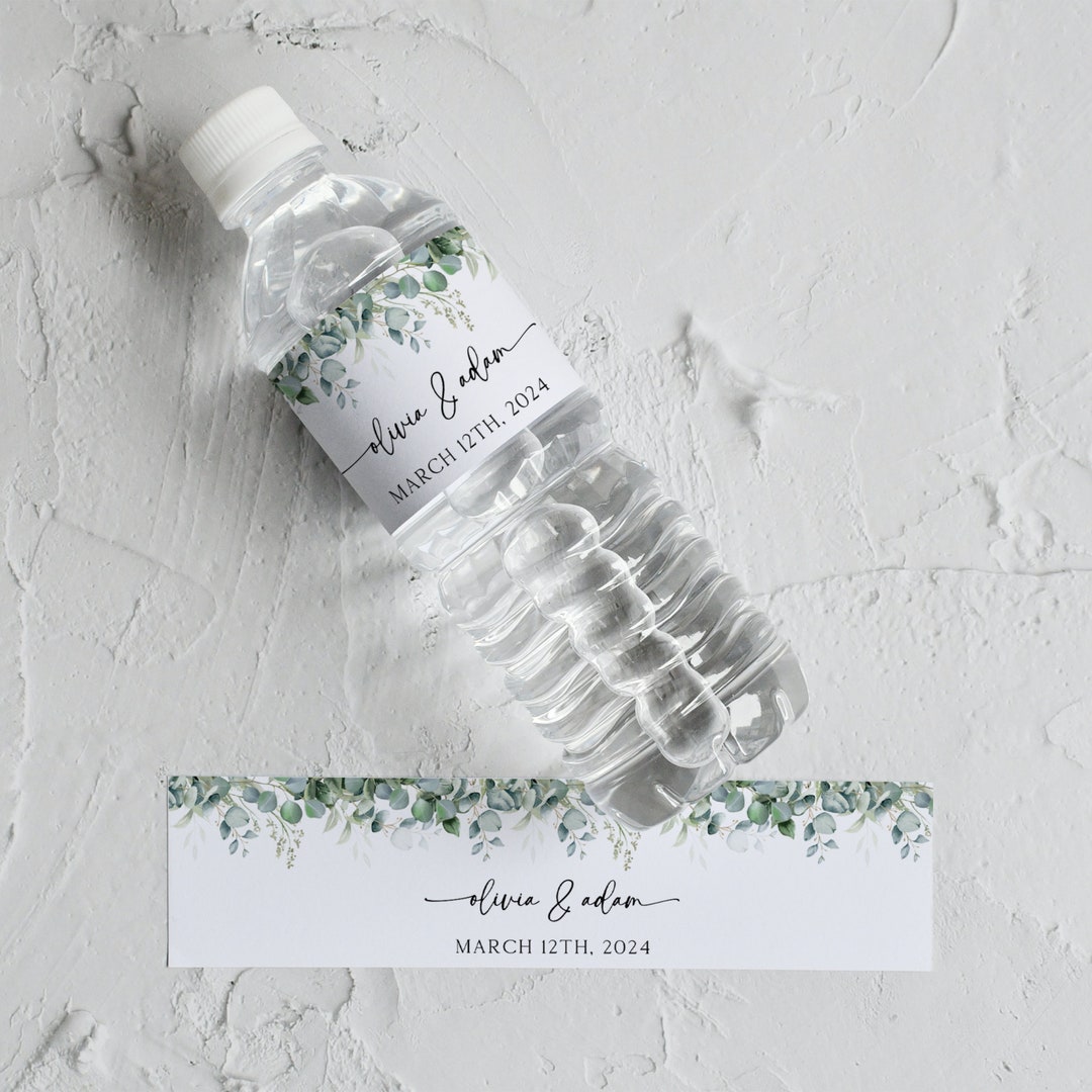 Wedding Water Bottle Labels Eucalyptus Wedding Water Labels Printable ...