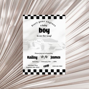 Racing Baby Shower Invitation, Race Day Invitation, Printable Baby ...