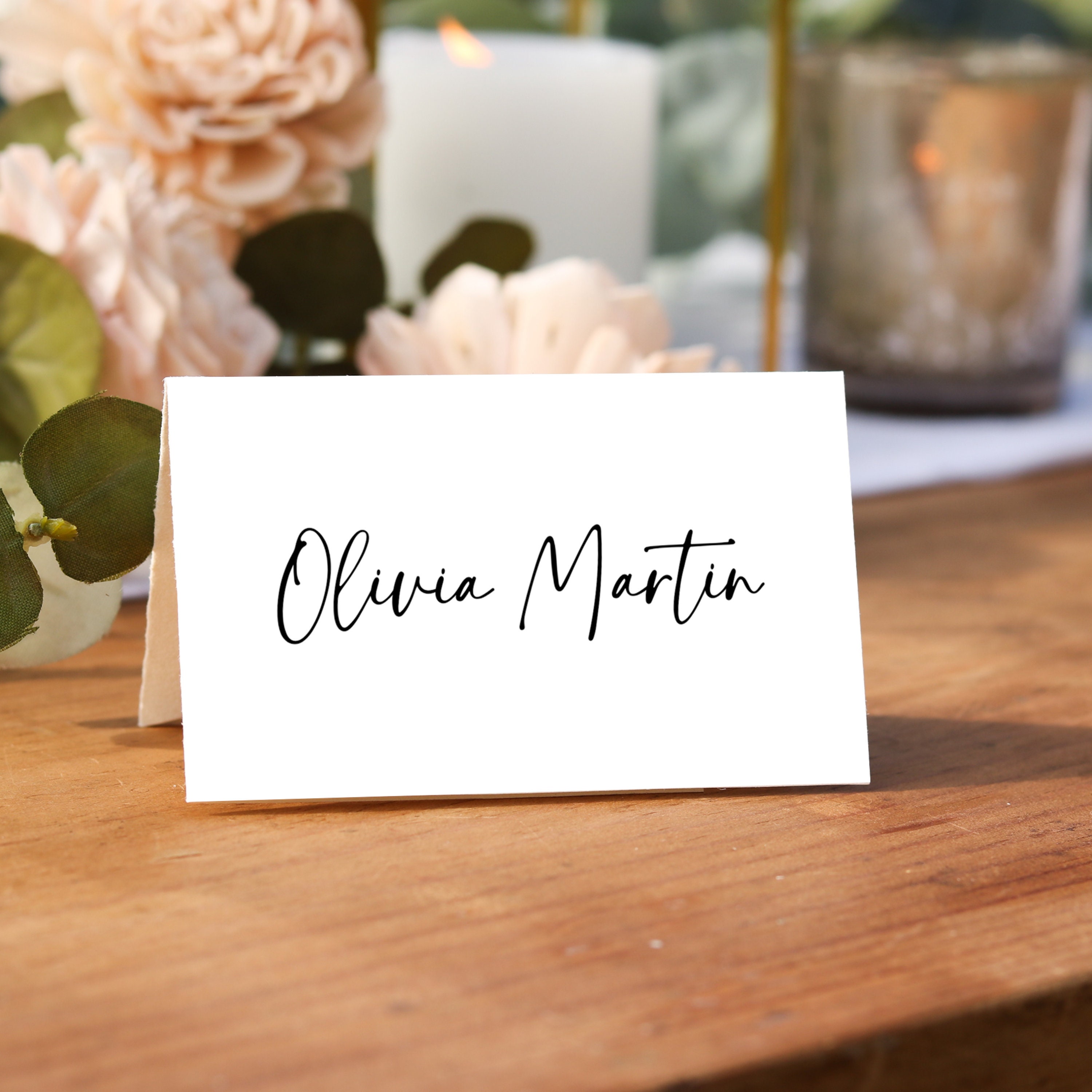 Minimalist Wedding Table Number Template, Simple Name Cards, Modern ...