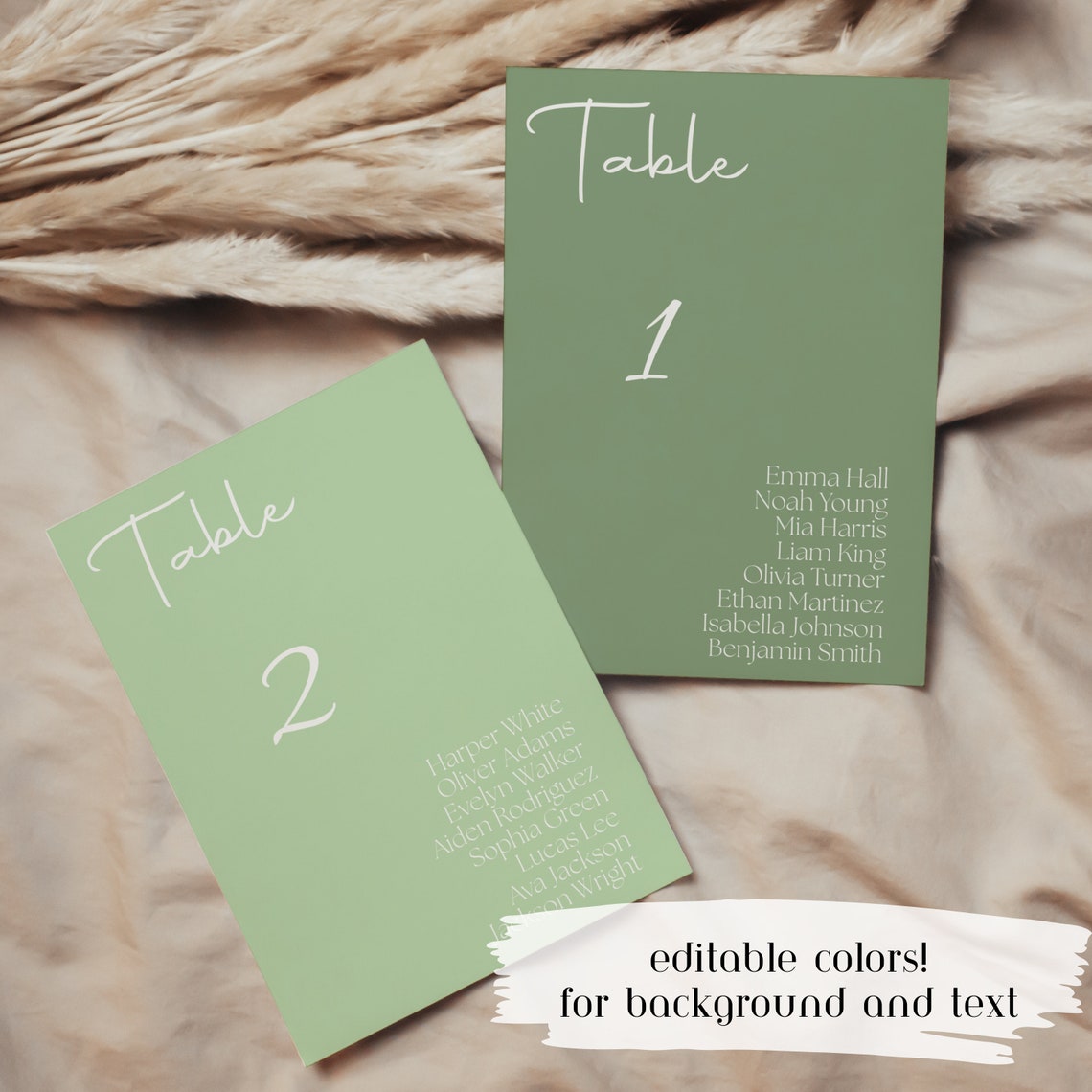 Minimalist Wedding Seating Chart Card Template, Modern Wedding Seating ...