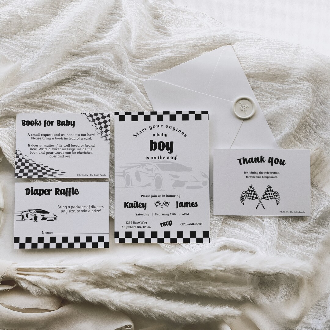 Racing Baby Shower Invitation Race Day Invitation Printable - Etsy