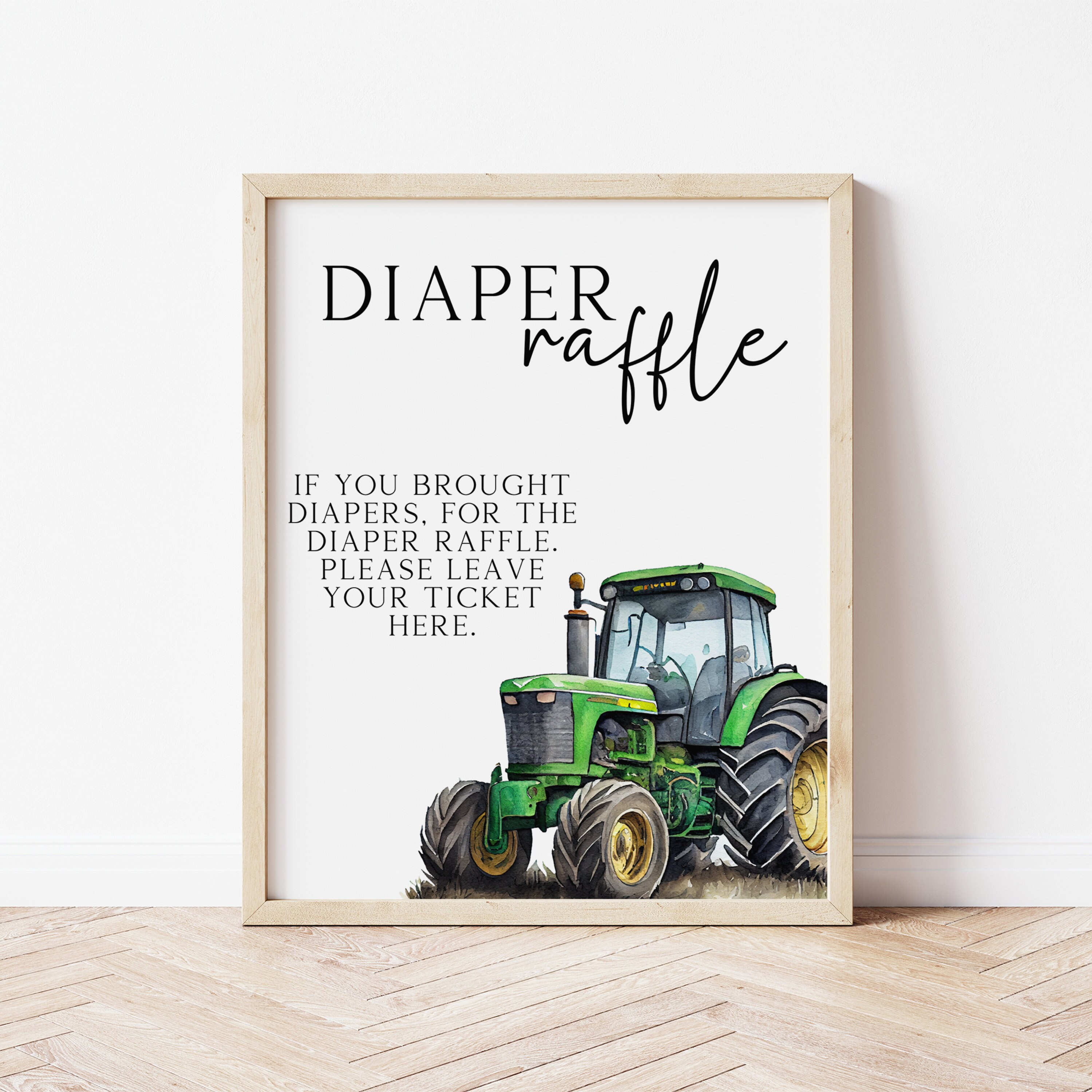 Tractor Diaper Raffle Sign Diaper Raffle Cards Diaper Raffle - Etsy