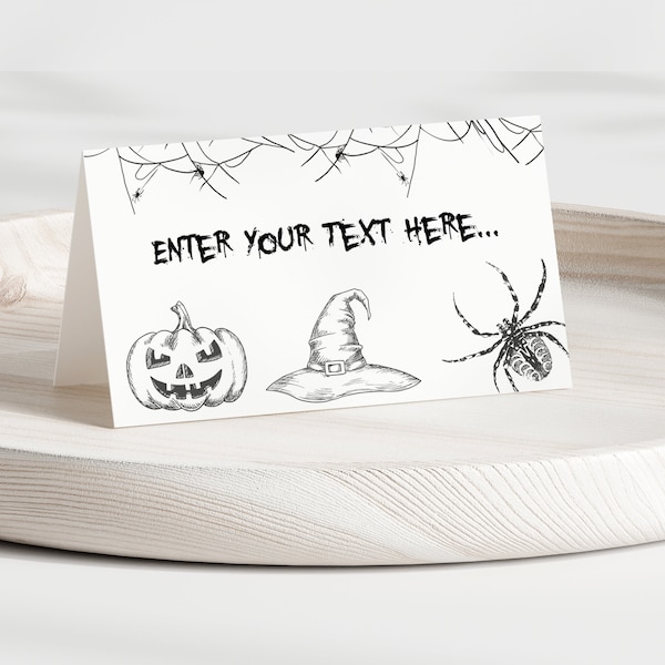 Halloween Place Card - Etsy