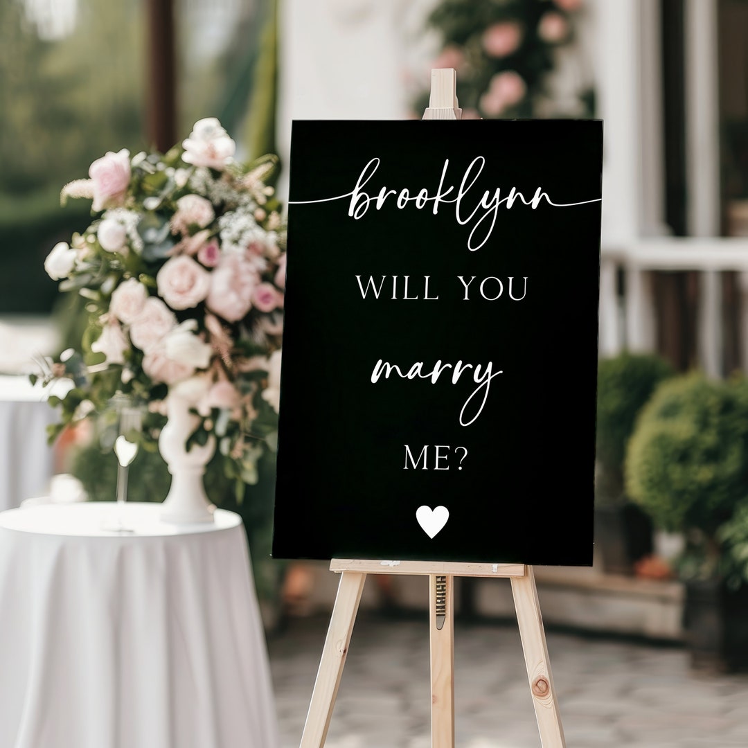 Will You Marry Me Sign Template, Proposal Sign, Proposal Photo Props ...
