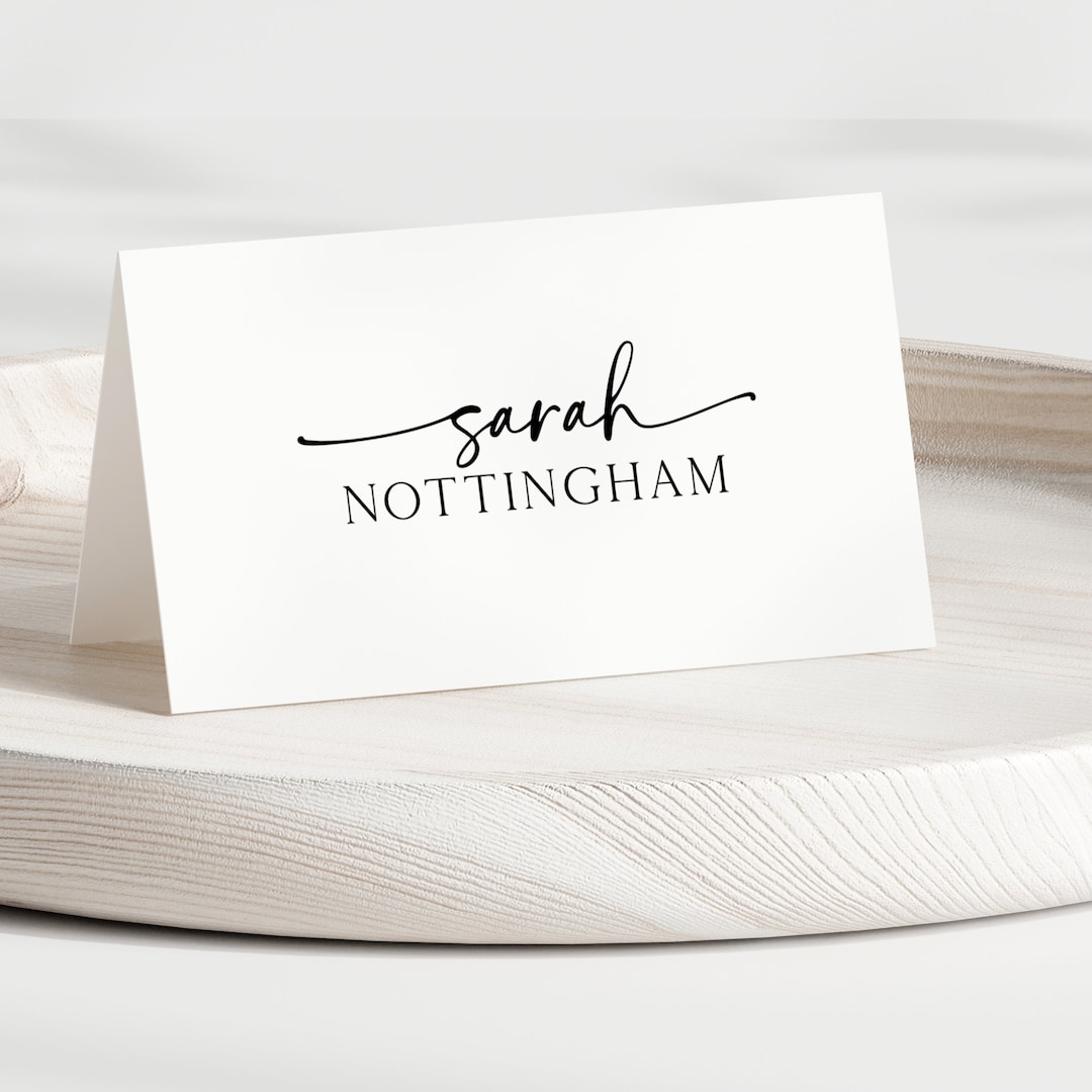 Minimalist Place Cards, Wedding Place Card Templates, Modern Place Card ...