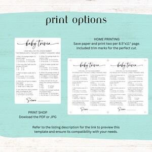 Baby Shower Trivia Game, Baby Shower Games, Baby Shower Trivia Template ...