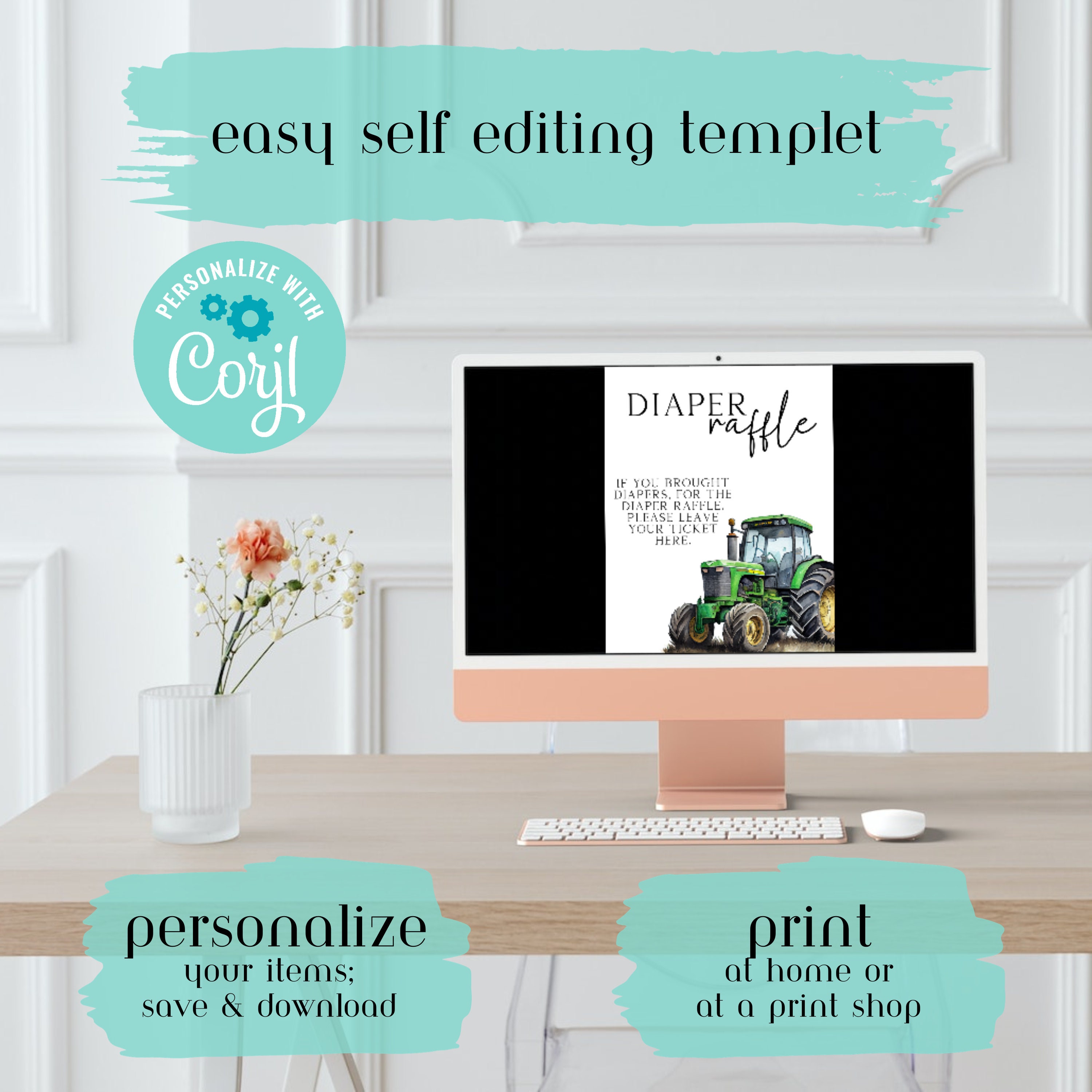 Tractor Diaper Raffle Sign Diaper Raffle Cards Diaper Raffle - Etsy