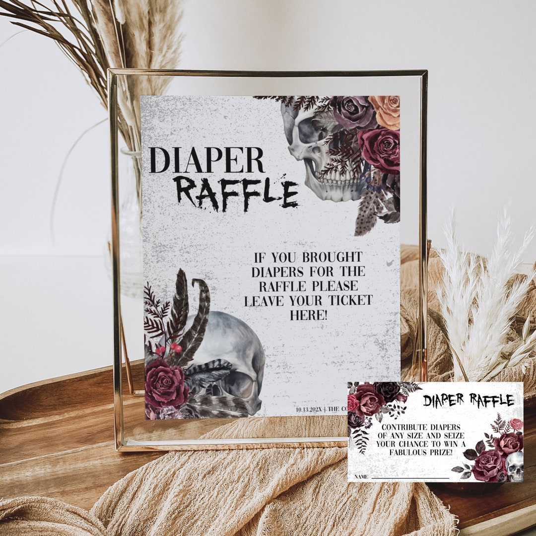 Halloween Diaper Raffle Sign, Diaper Raffle Ticket, Halloween Baby ...